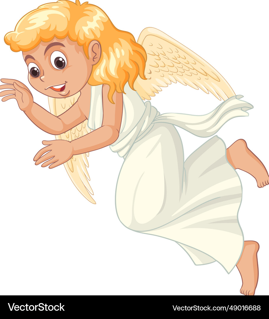 Angel flying cartoon character Royalty Free Vector Image