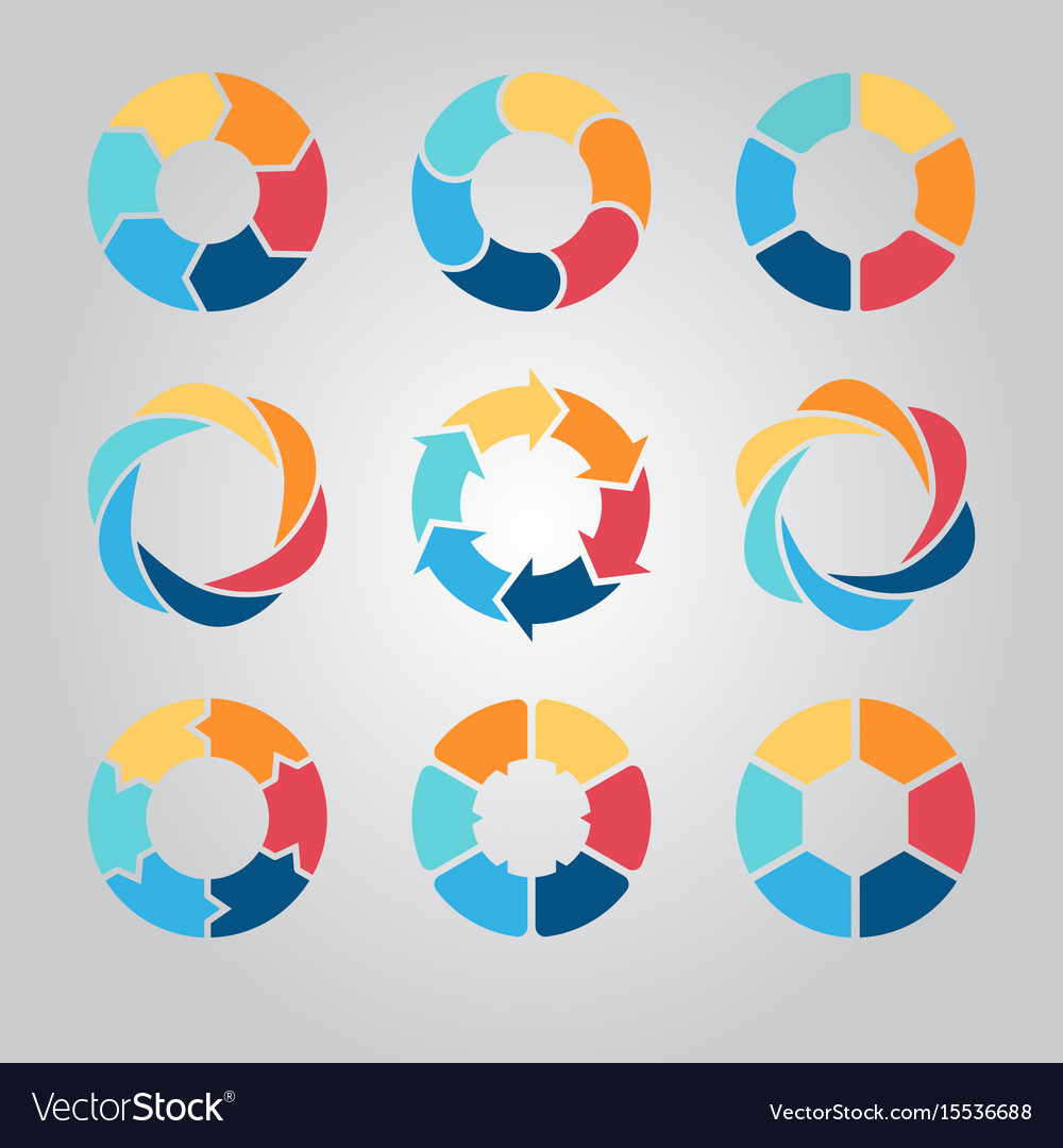 Business circle infographics set Royalty Free Vector Image