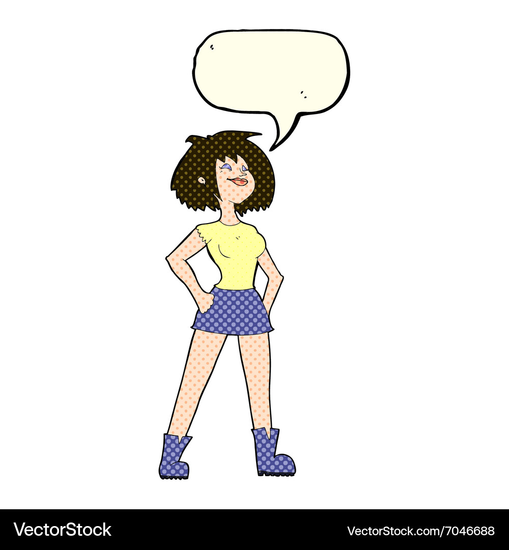 Cartoon capable woman with speech bubble Vector Image