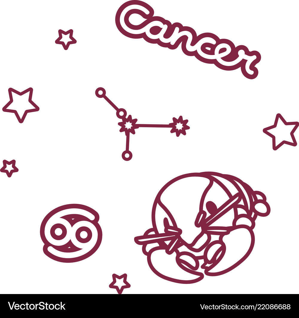 Cute line zodiac sign Royalty Free Vector Image