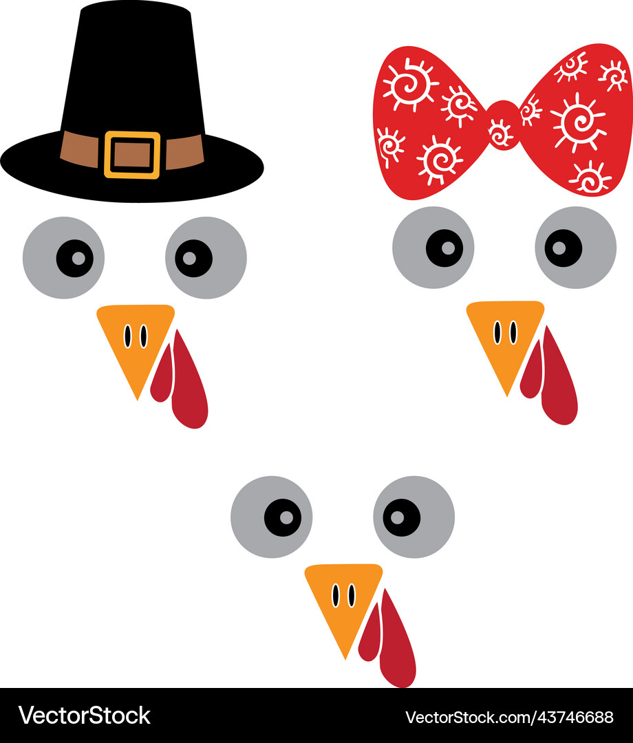 Cute turkey happy fall thanksgiving day Royalty Free Vector