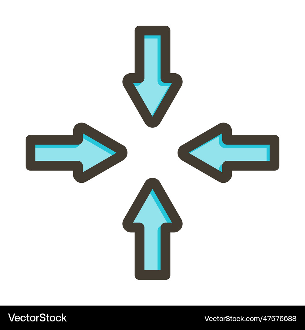 Directional arrows thick line filled colors Vector Image