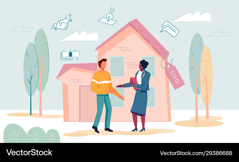 Handshake and successful real estate transactions Vector Image