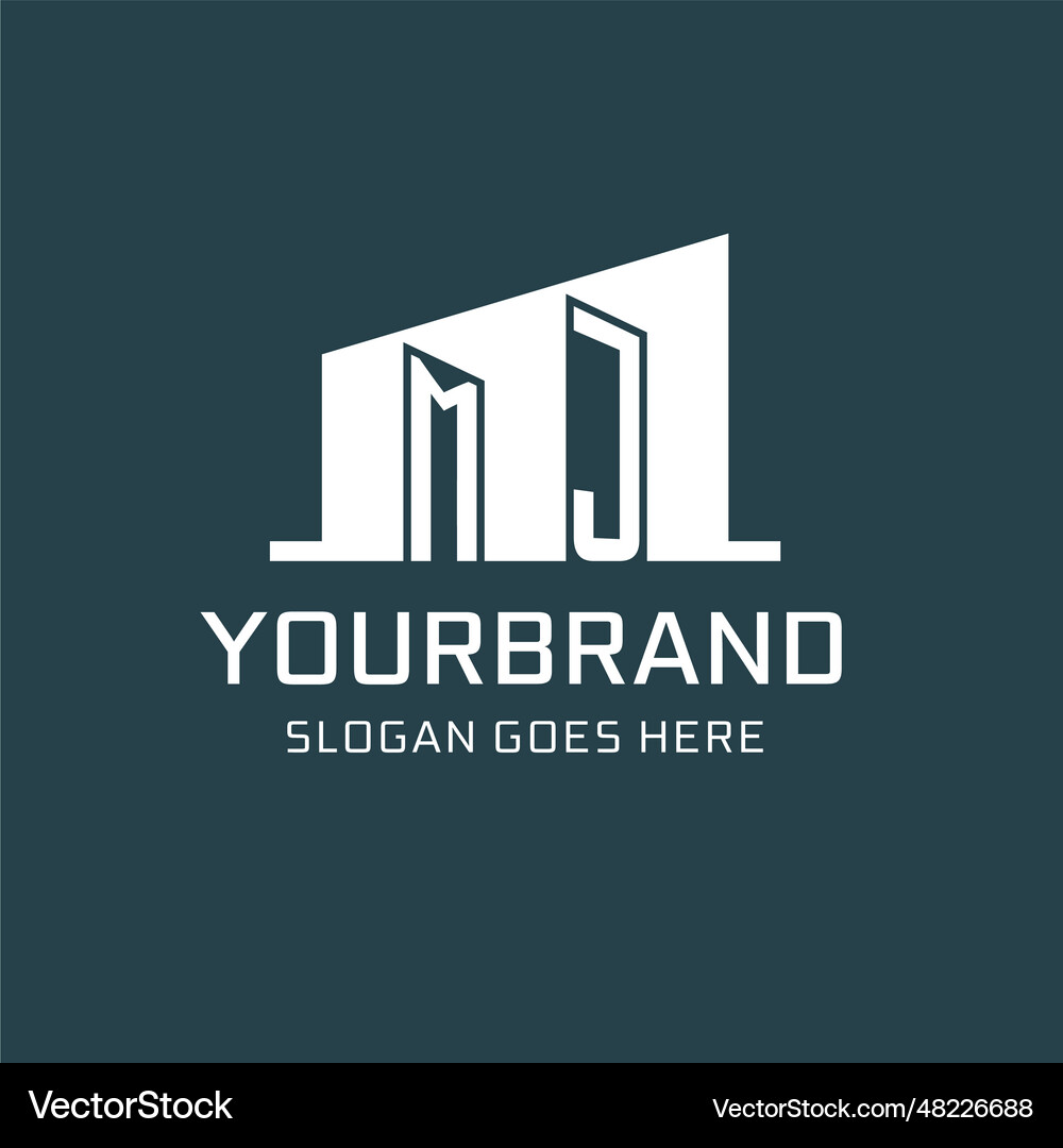 Initial mj logo for real estate with simple Vector Image