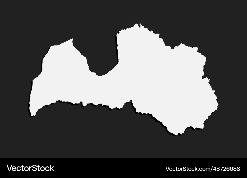 Map latvia template outline country Royalty Free Vector