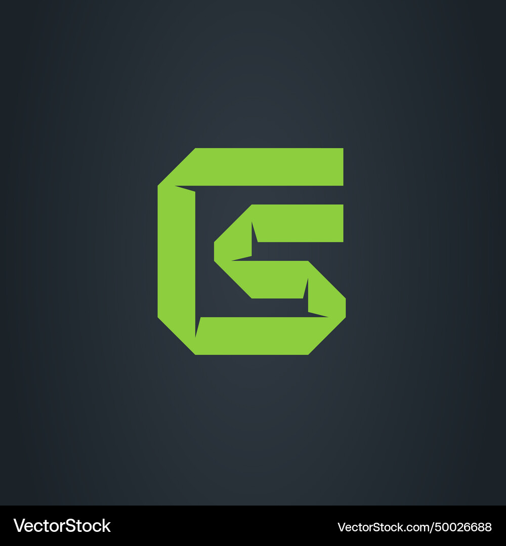 Origami style letters cs - initials or logo c Vector Image