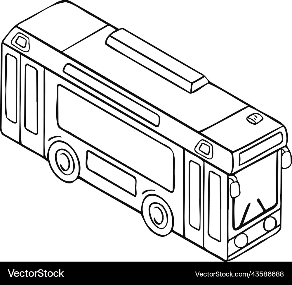 Public transport bus and line Royalty Free Vector Image