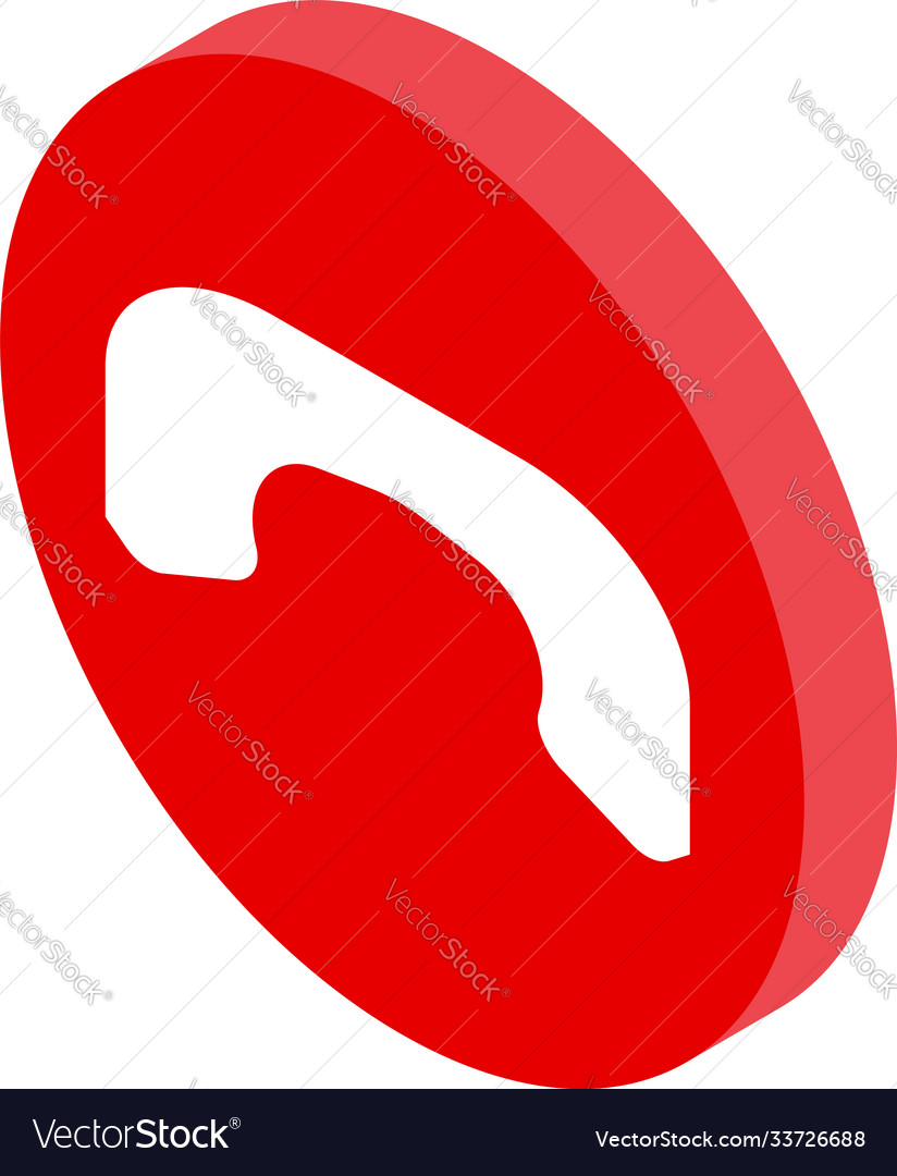 Reject video call icon isometric style Royalty Free Vector Reject video call icon isometric style Royalty Free Vector