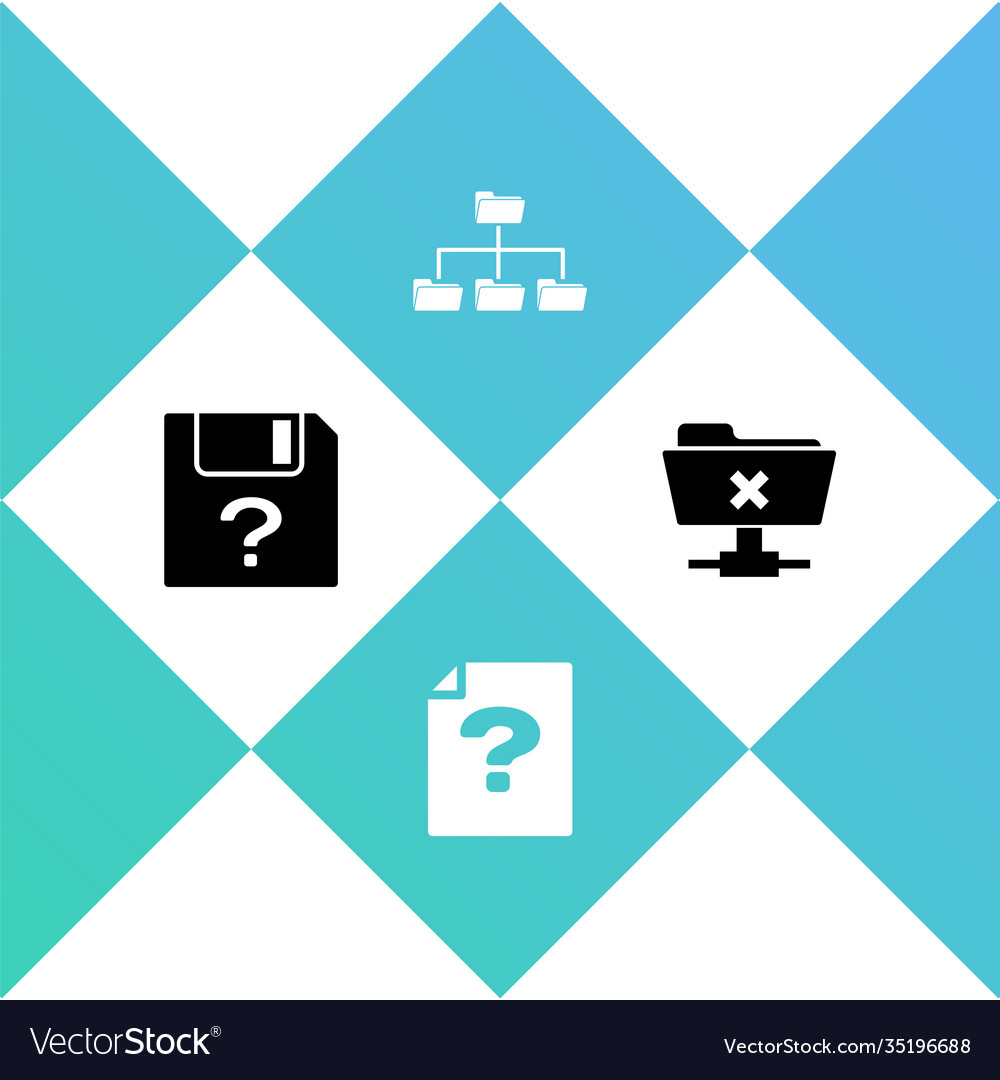 Set unknown document folder tree and ftp cancel Vector Image Set unknown document folder tree and ftp cancel Vector Image