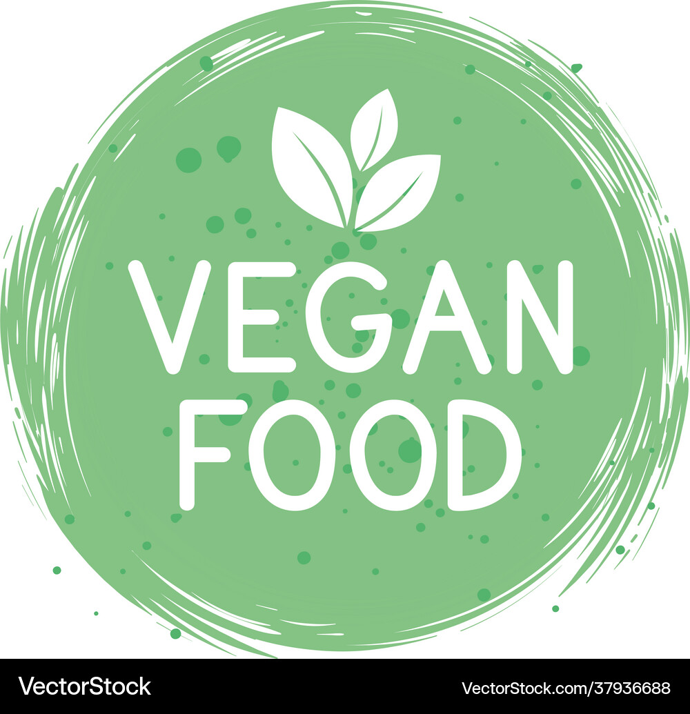 Vegan food label Royalty Free Vector Image - VectorStock