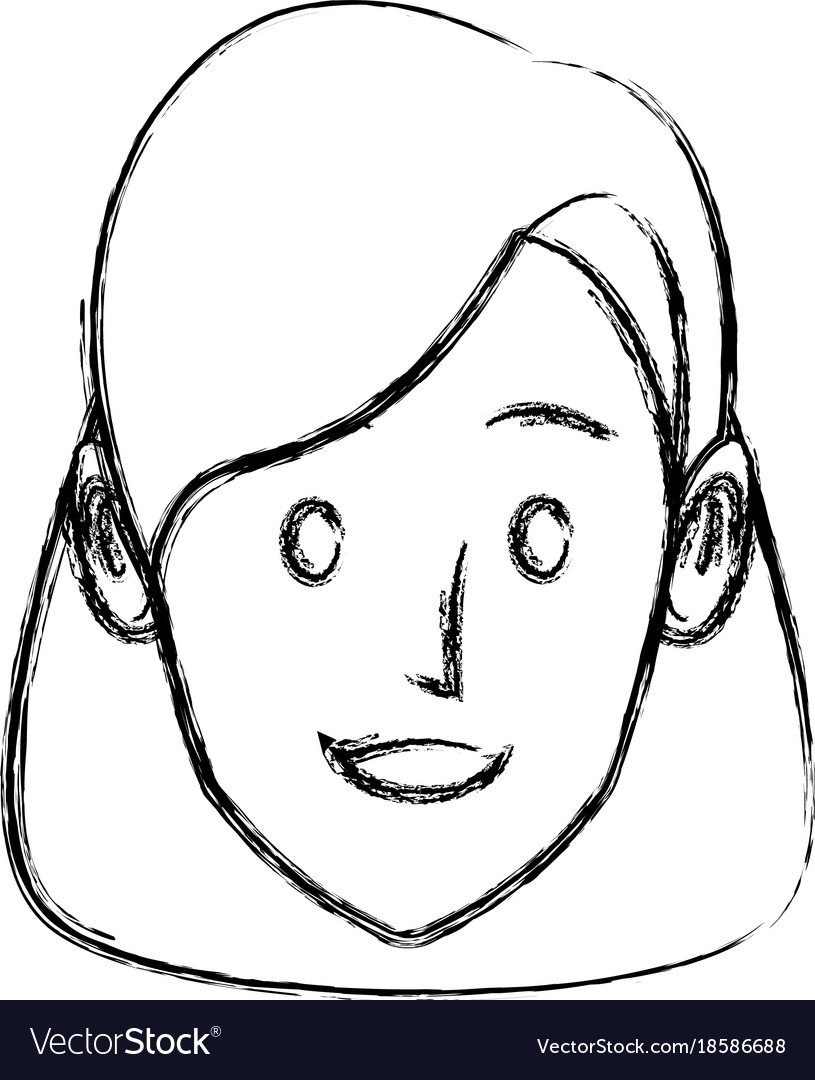 Woman Face Cartoon Royalty Free Vector Image Vectorstock