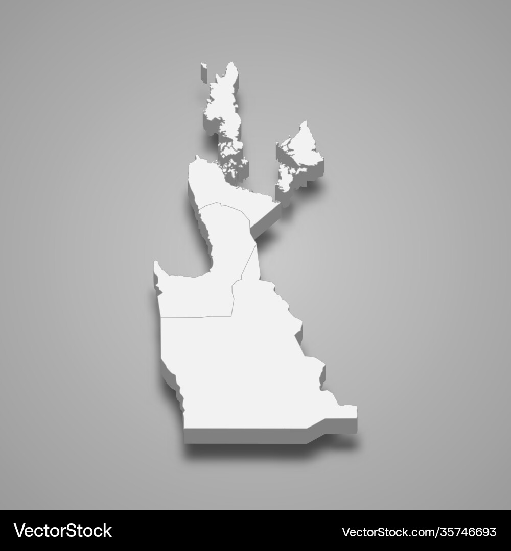 3d isometric map caraga is a region Royalty Free Vector