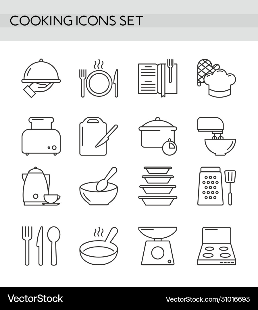 Cooking accessories kitchen equipment utensil Vector Image