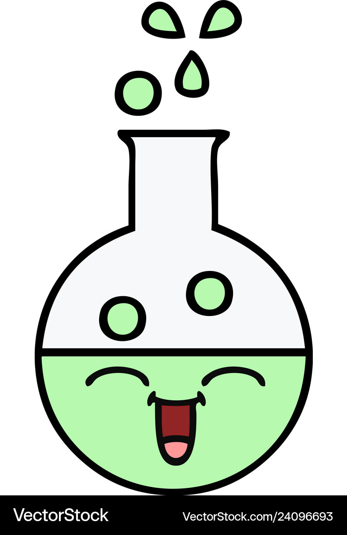 Cute cartoon test tube Royalty Free Vector Image
