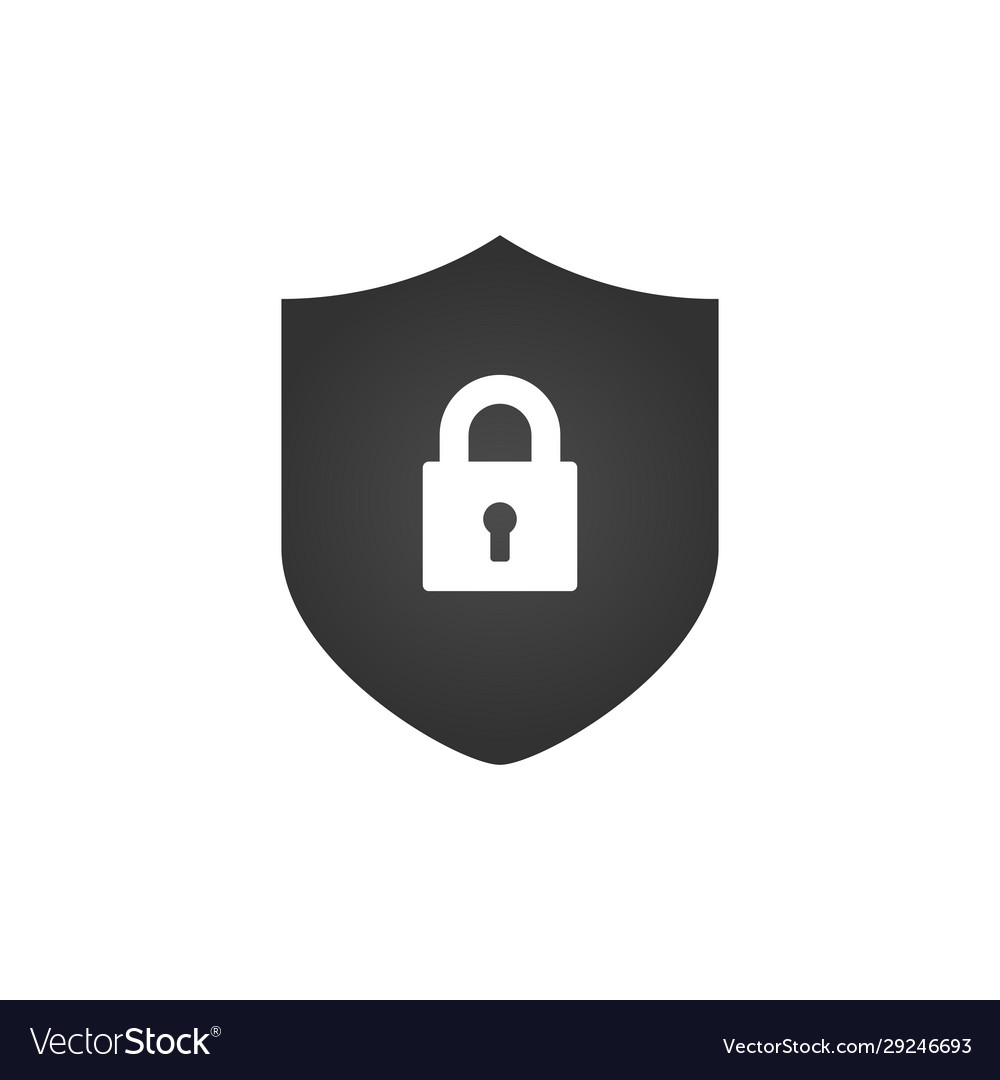 Cyber Security Shield Lock Icon Royalty Free Vector Image