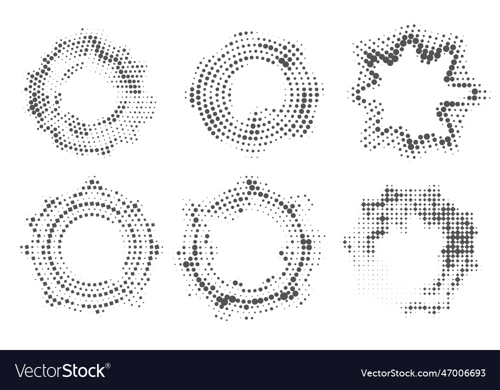 Dotted circle pattern abstract halftone round Vector Image