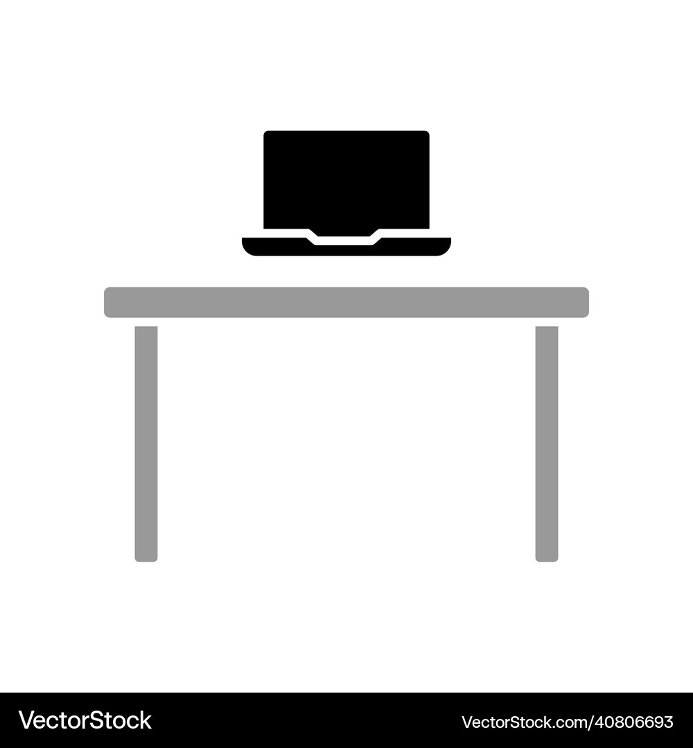 Graphic of office table icon Royalty Free Vector Image