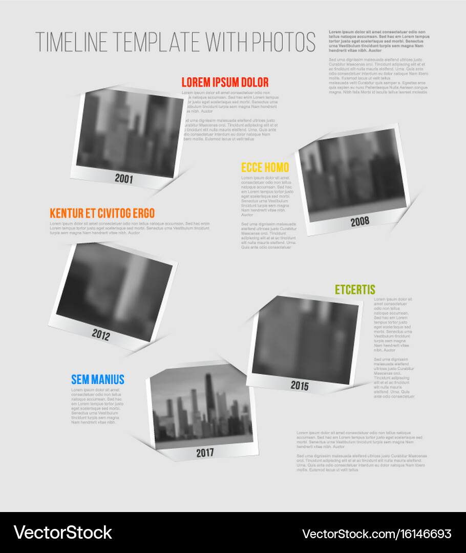 Infographic timeline template with photos Vector Image