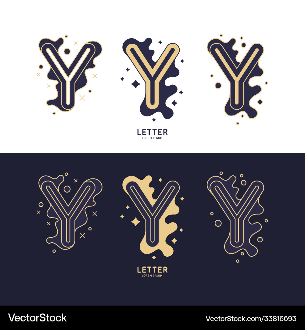Letter y latin alphabet display Royalty Free Vector Image