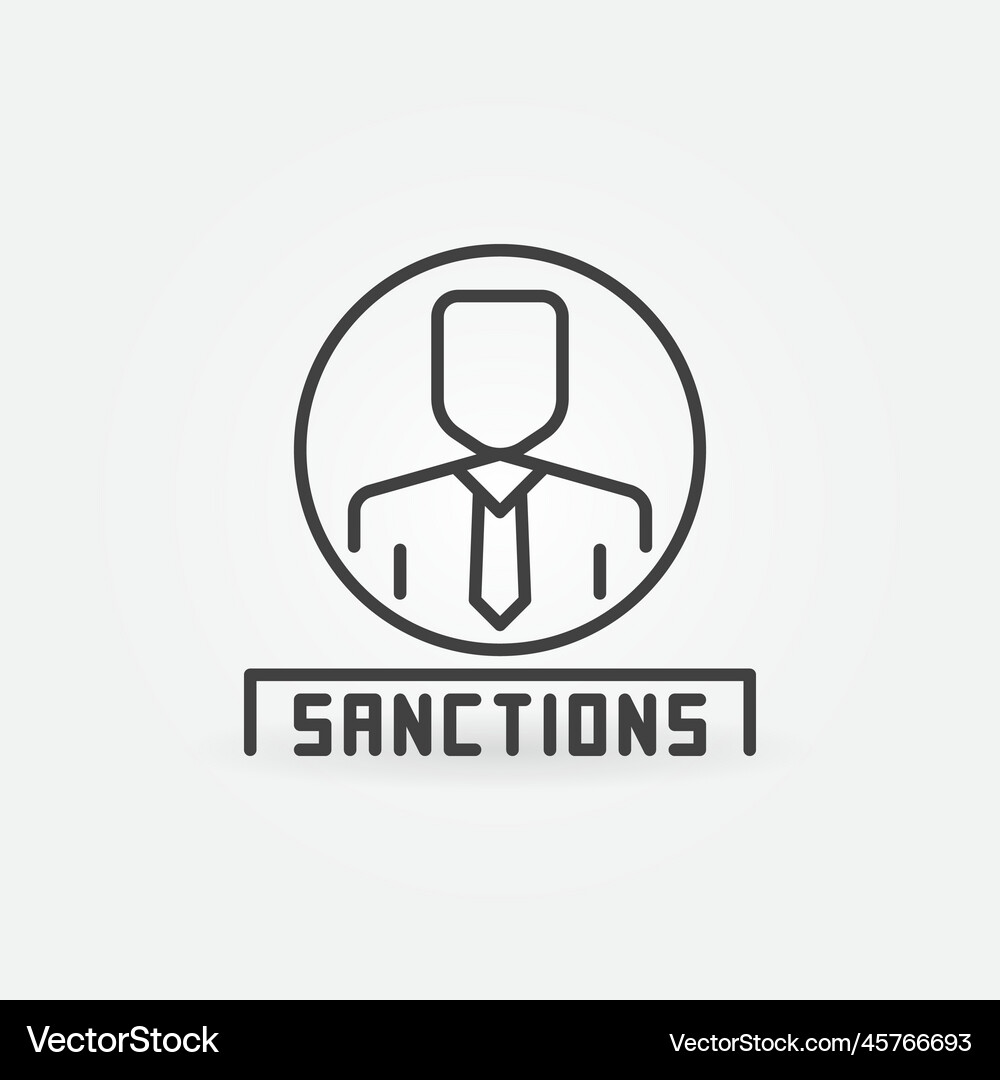 Man in sanctions concept icon in thin line style Vector Image