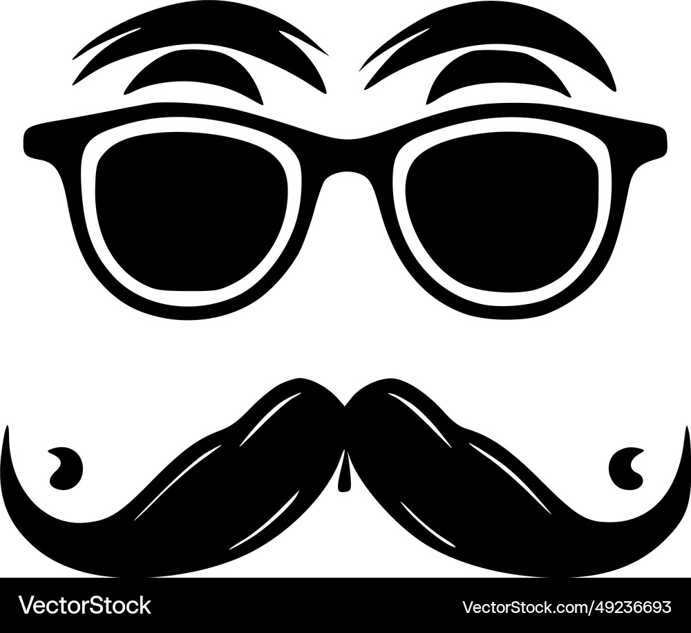 Mustache - minimalist and simple silhouette Vector Image