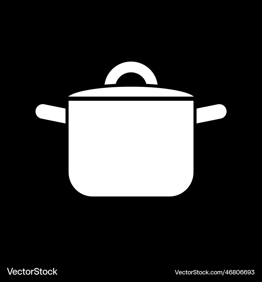Pan icon on black background Royalty Free Vector Image