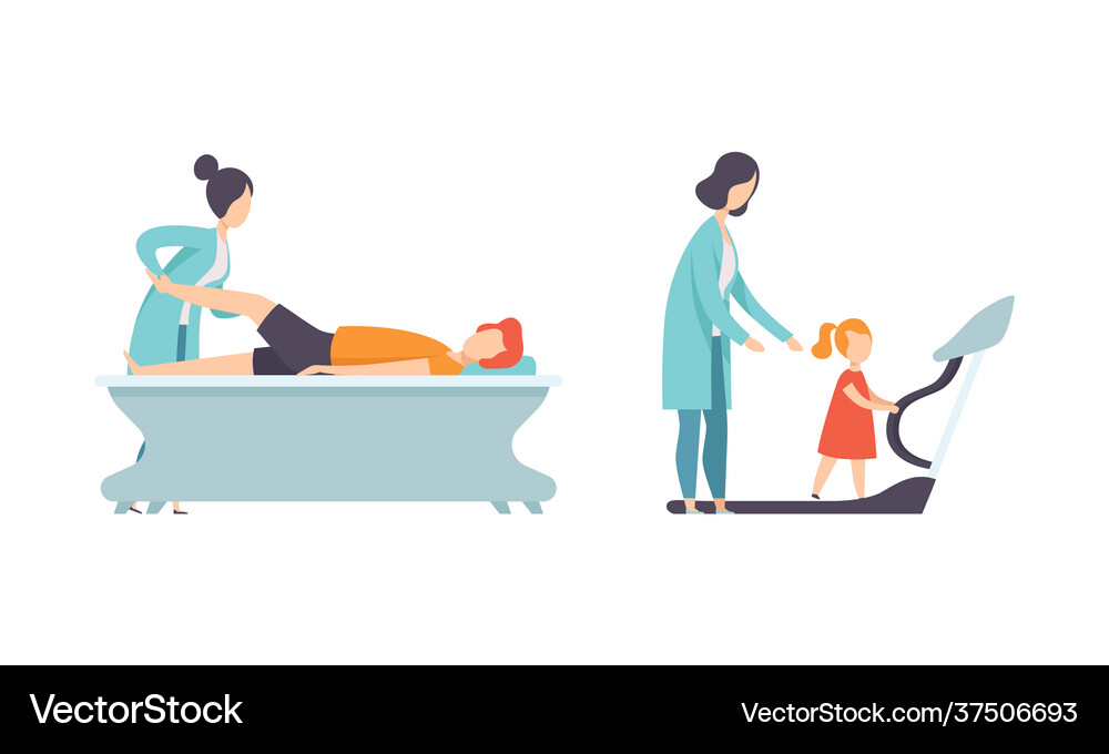 Physical therapy or physiotherapy with therapist Vector Image