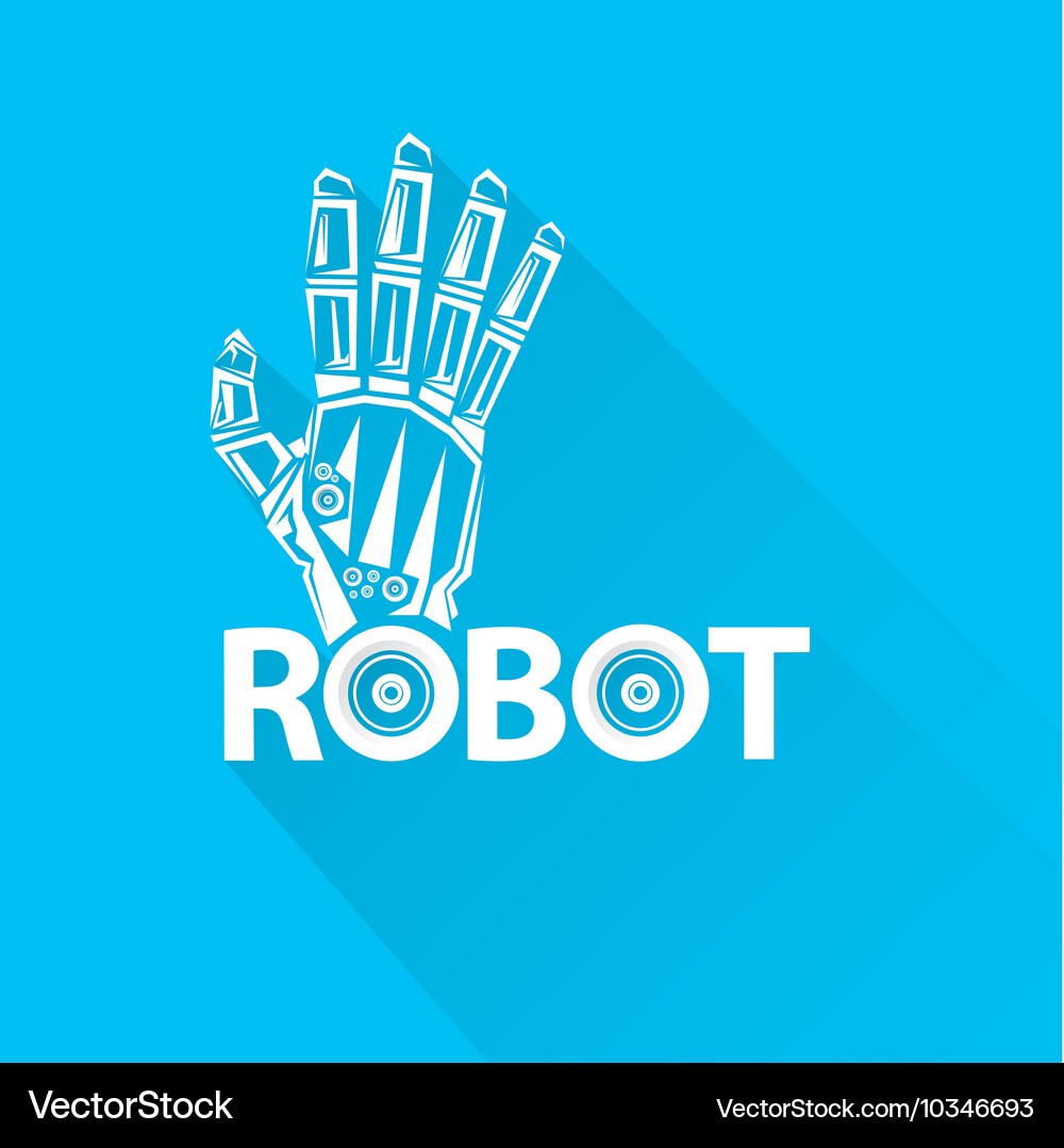 Robotic arm symbol robot hand Royalty Free Vector Image