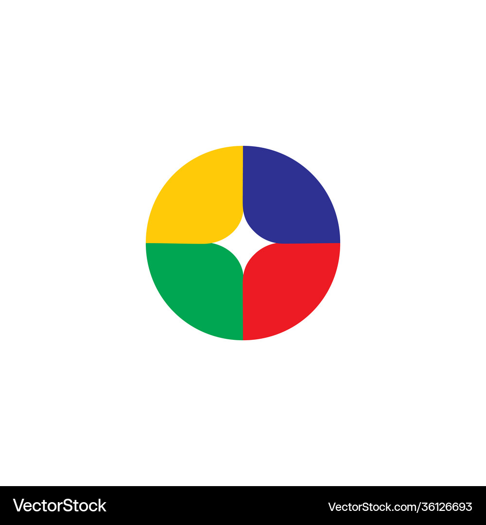 Simple circle curves geometric colorful logo Vector Image