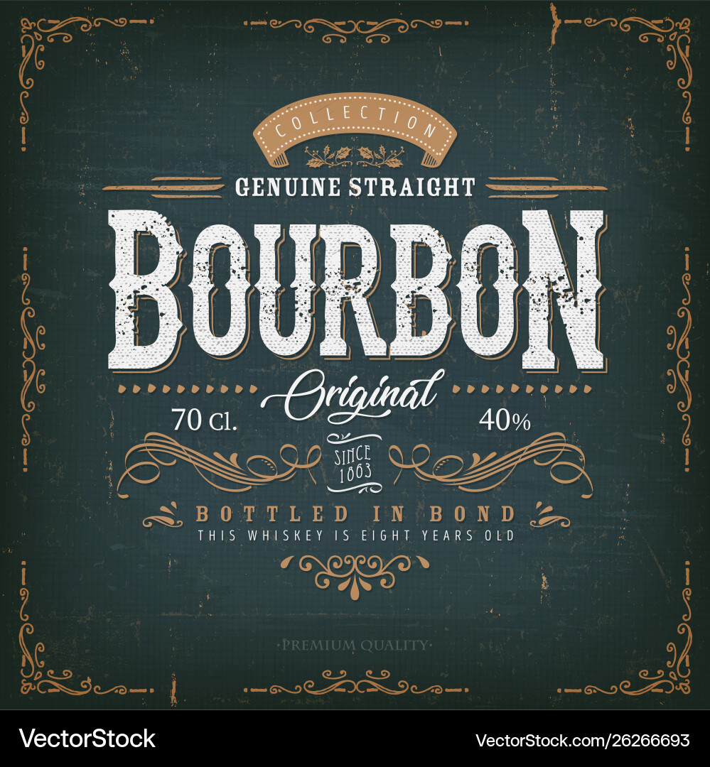 Vintage whisky label for bottle Royalty Free Vector Image
