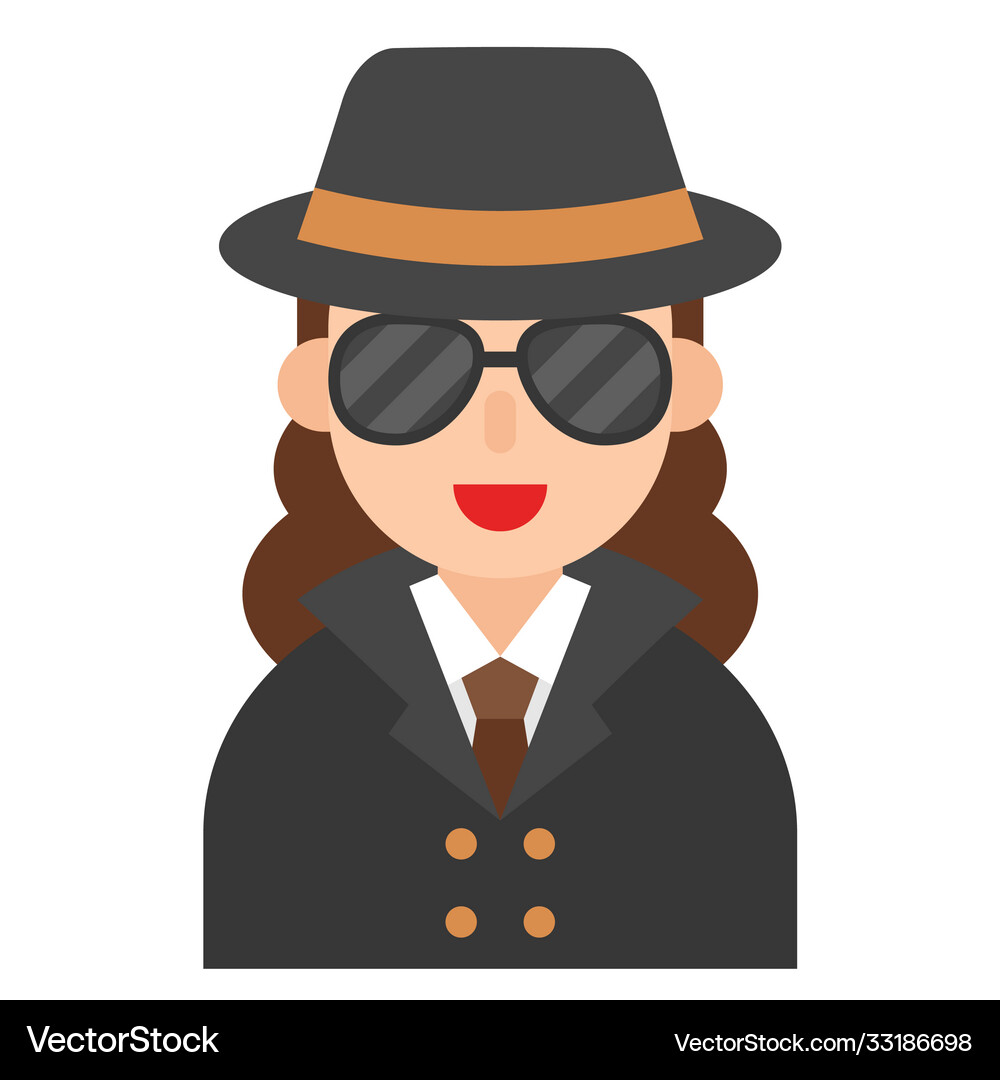 Detective Woman Icon Royalty Free Vector Image