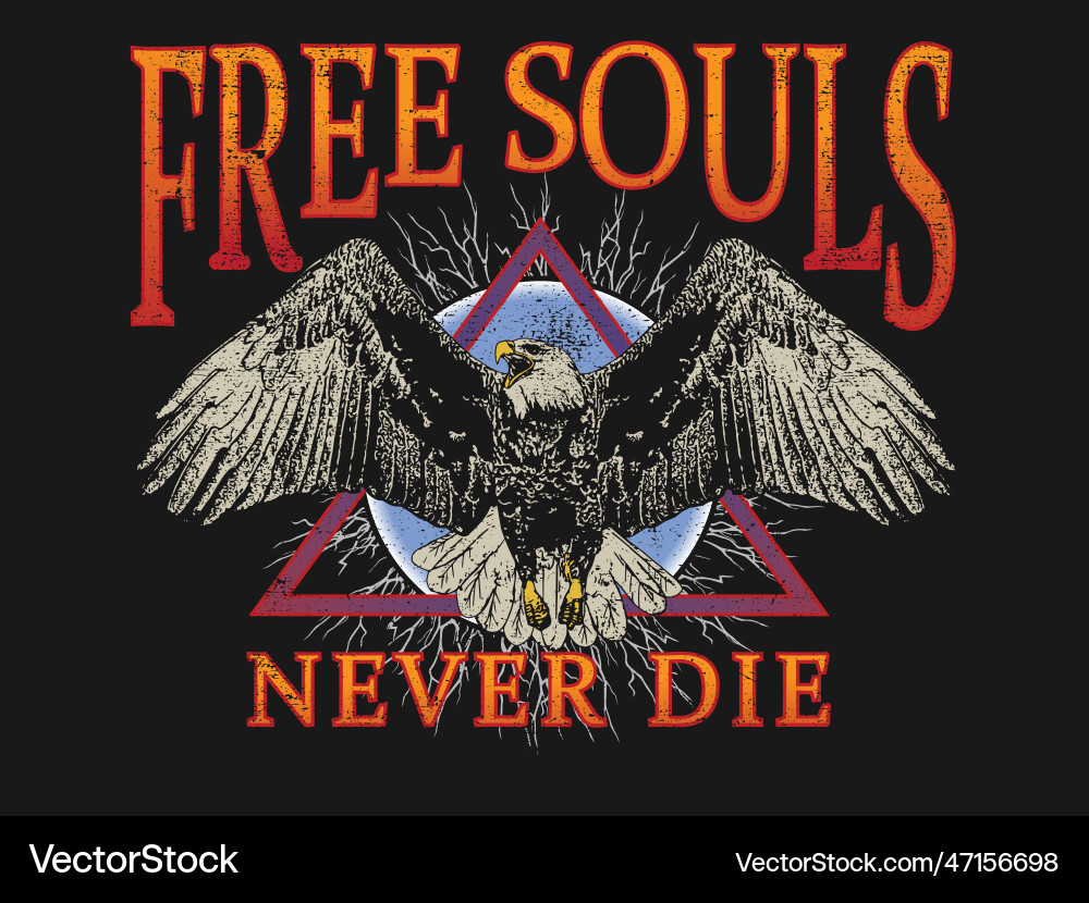 Eagle print design for t shirt Royalty Free Vector Image