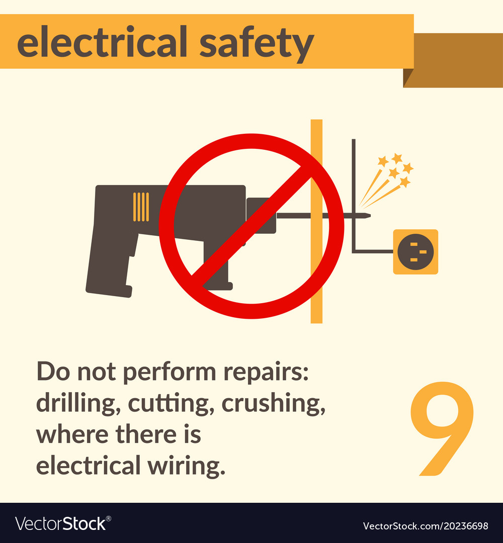 Electrical safety simple art poster Royalty Free Vector Electrical safety simple art poster Royalty Free Vector