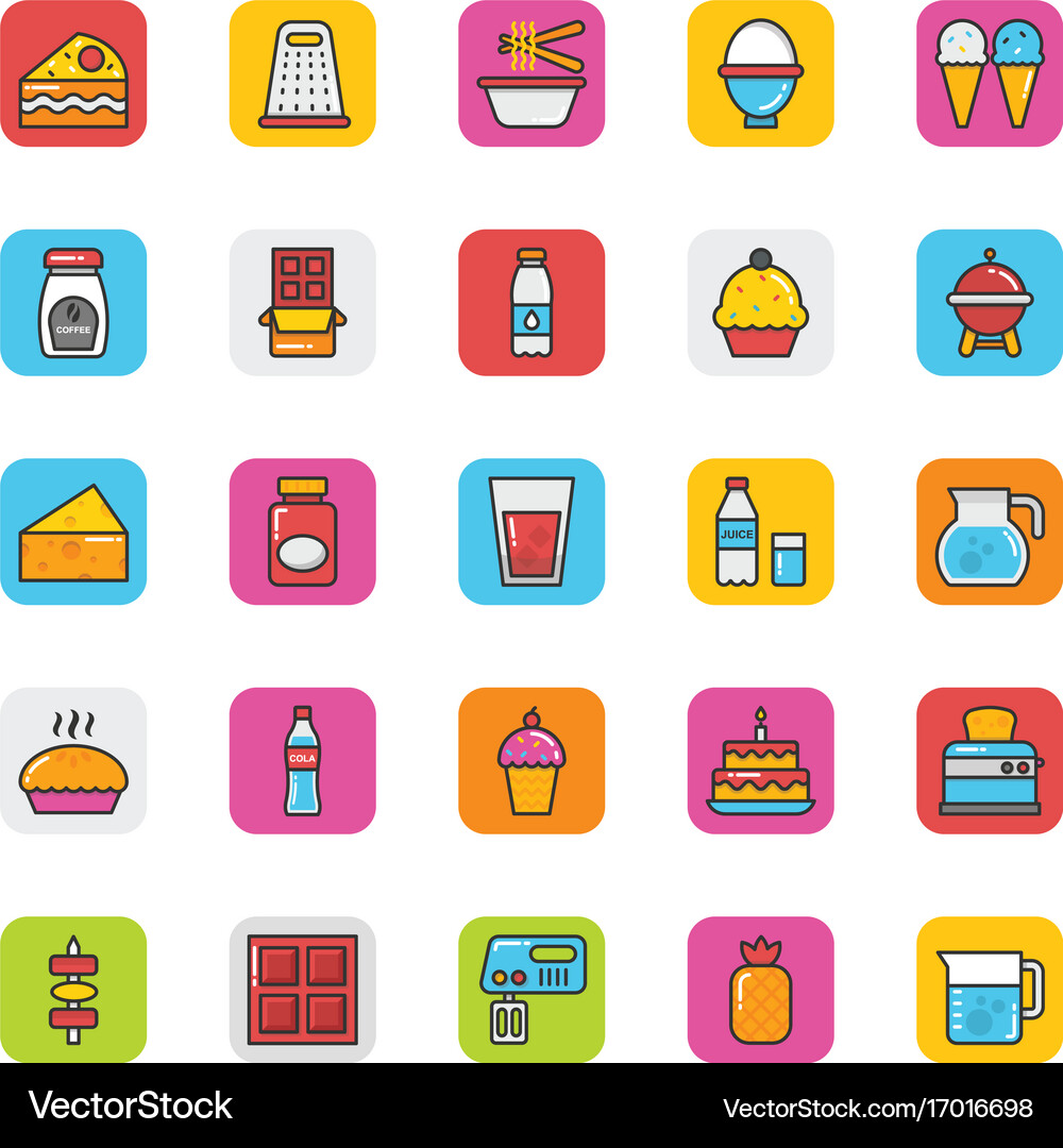 Food icons 7 Royalty Free Vector Image - VectorStock