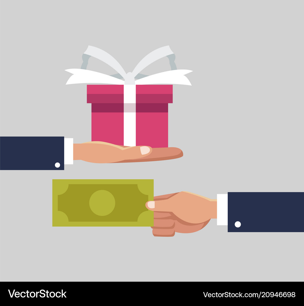 Hand shopping gifts Royalty Free Vector Image - VectorStock
