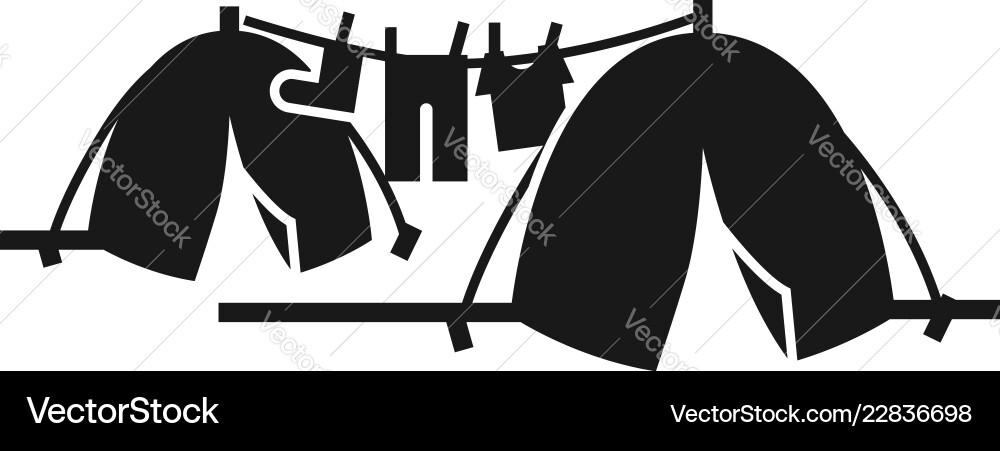 Homeless tent camp icon simple style Royalty Free Vector