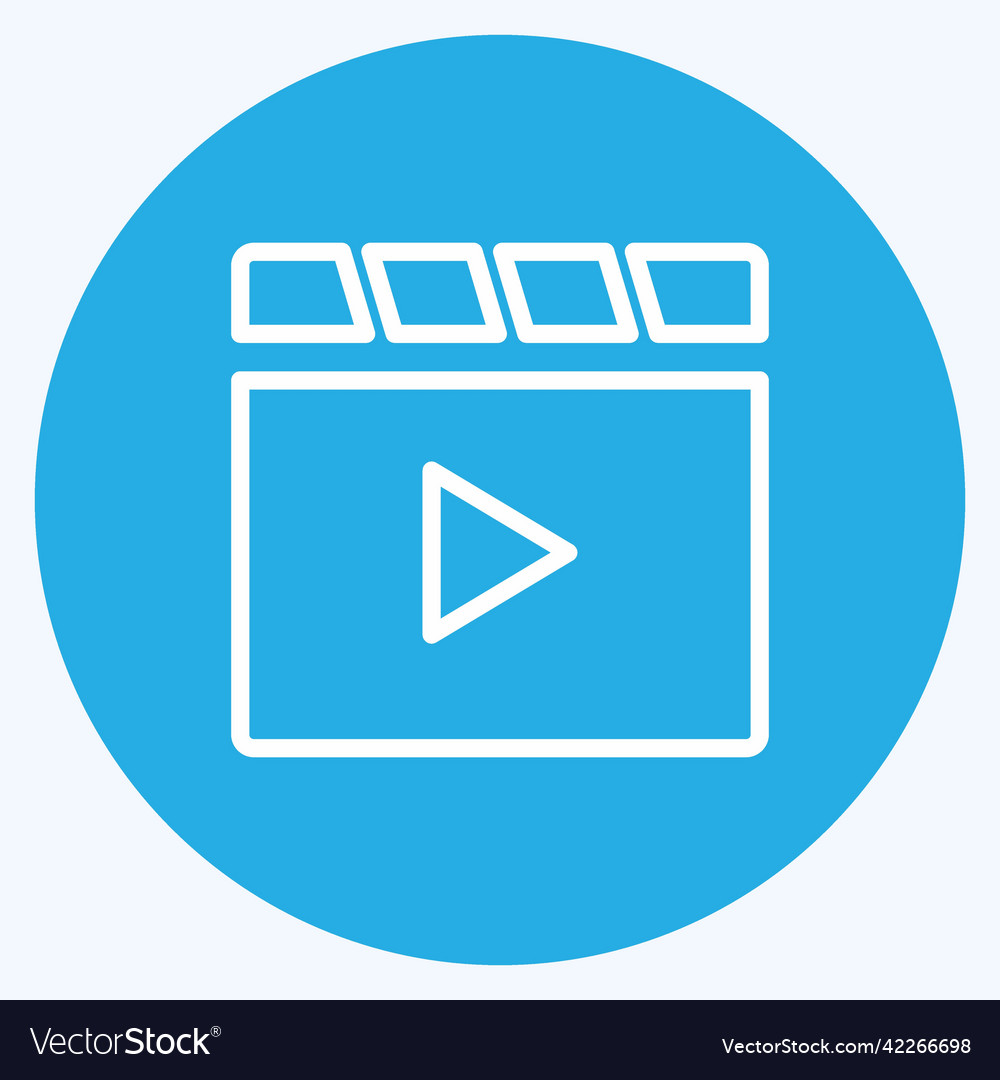 Icon videos suitable for mobile apps symbol blue Vector Image