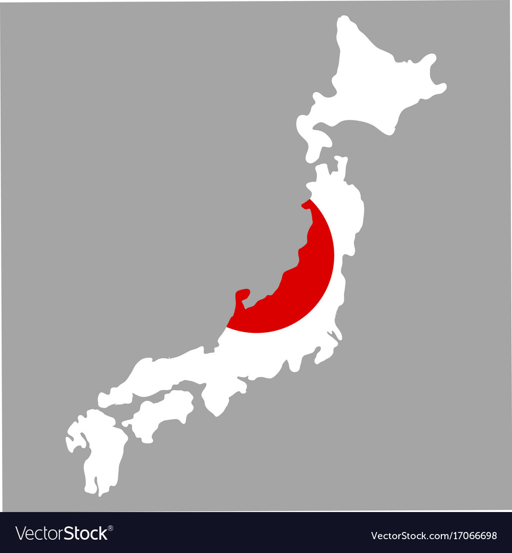 Japan Map with Flag Royalty Free Vector Image - VectorStock