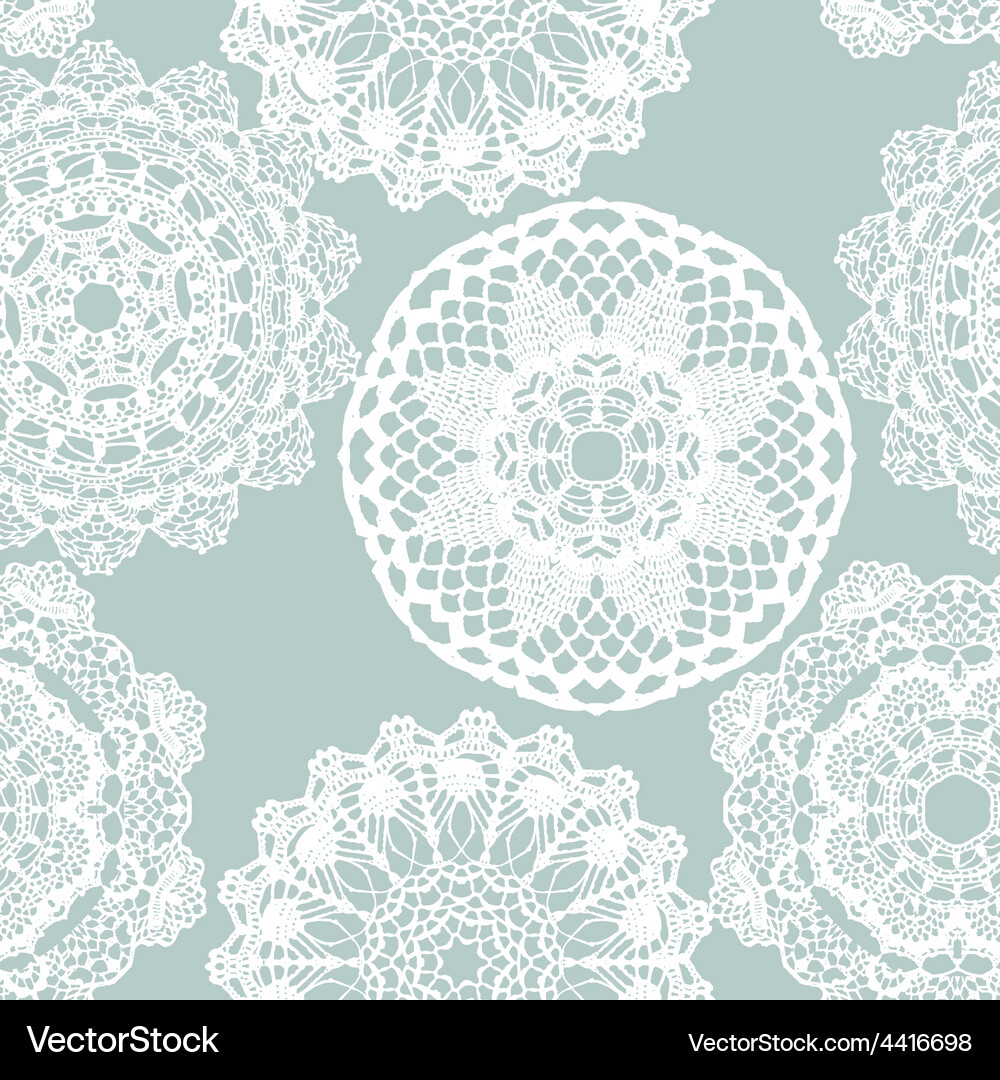Lace white seamless mesh pattern Royalty Free Vector Image