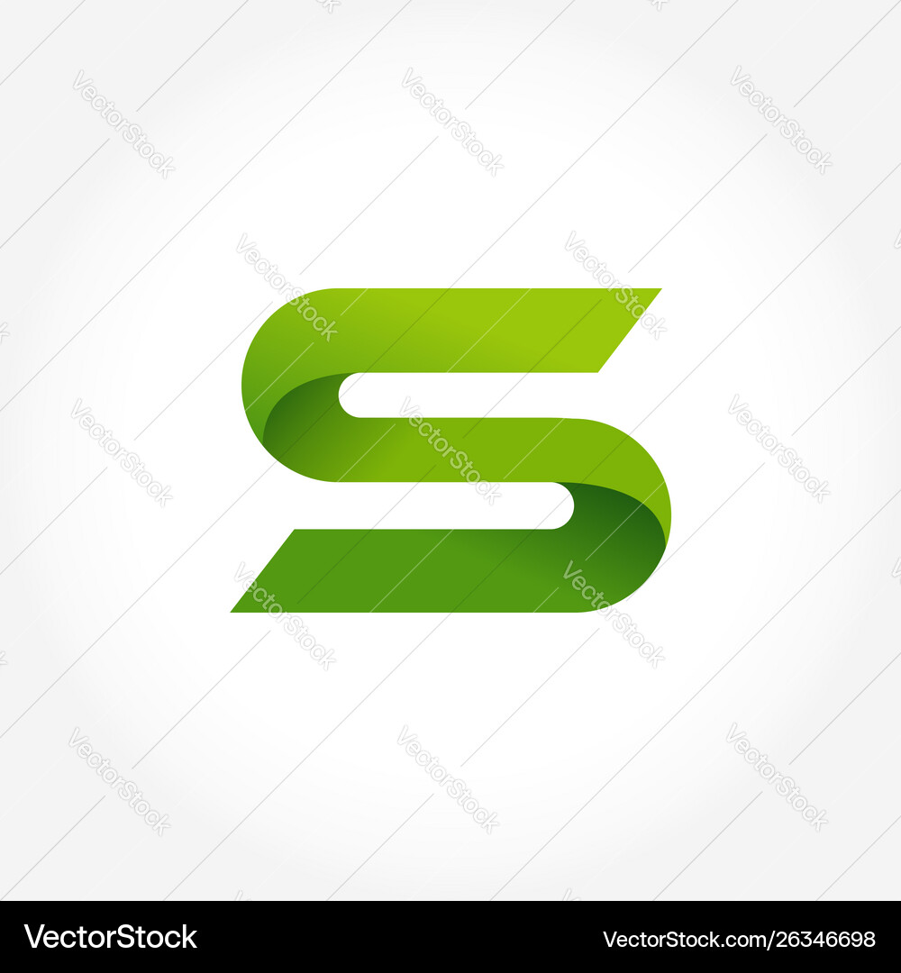 Letter s green logo template alphabet logotype Vector Image