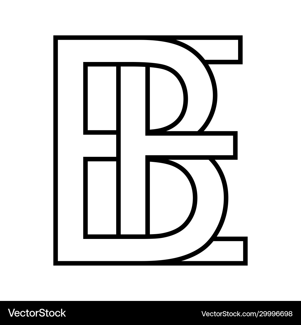 Logo sign be icon sign interlaced letters b e Vector Image