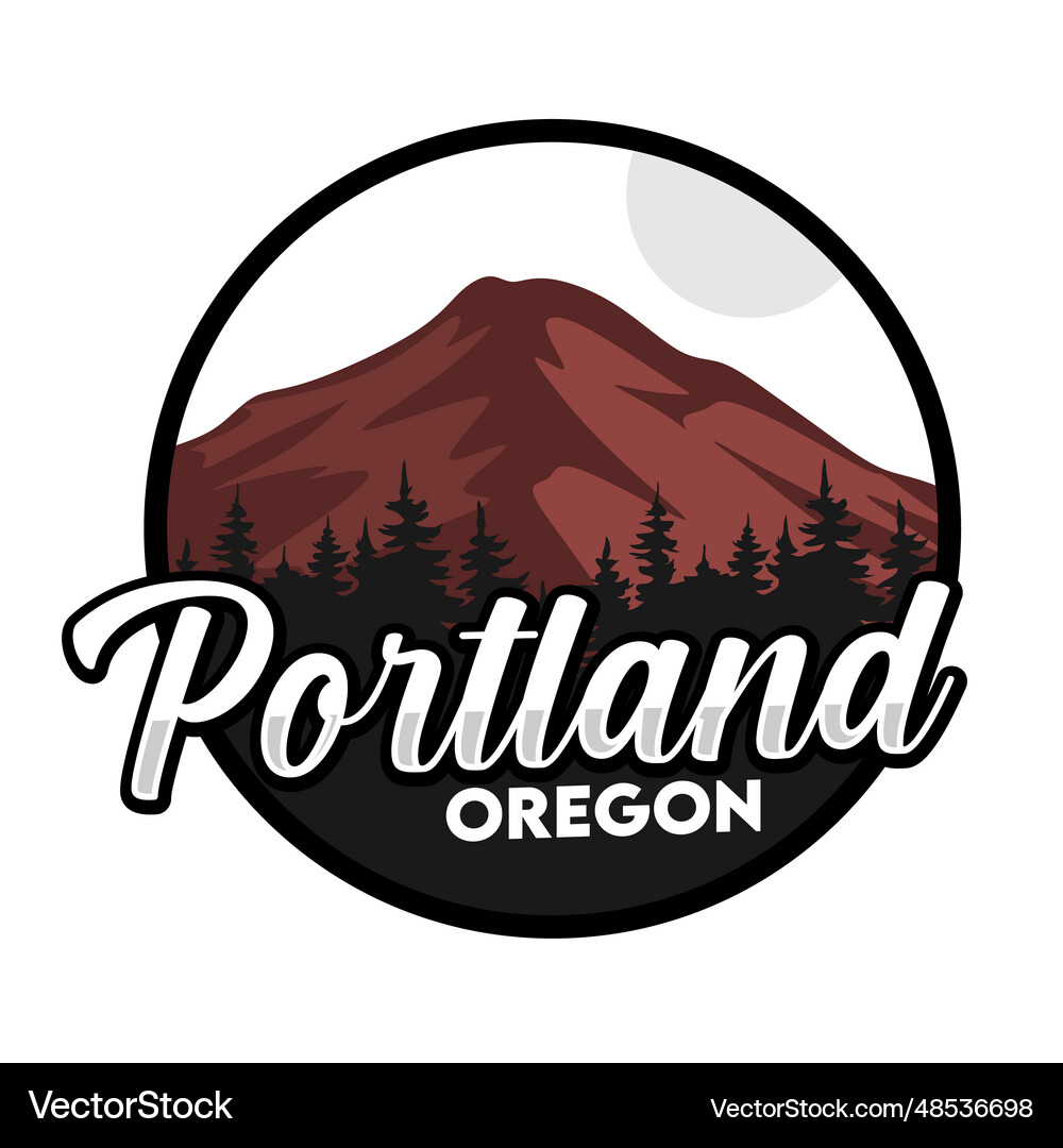 Portland oregon with beautiful view Royalty Free Vector