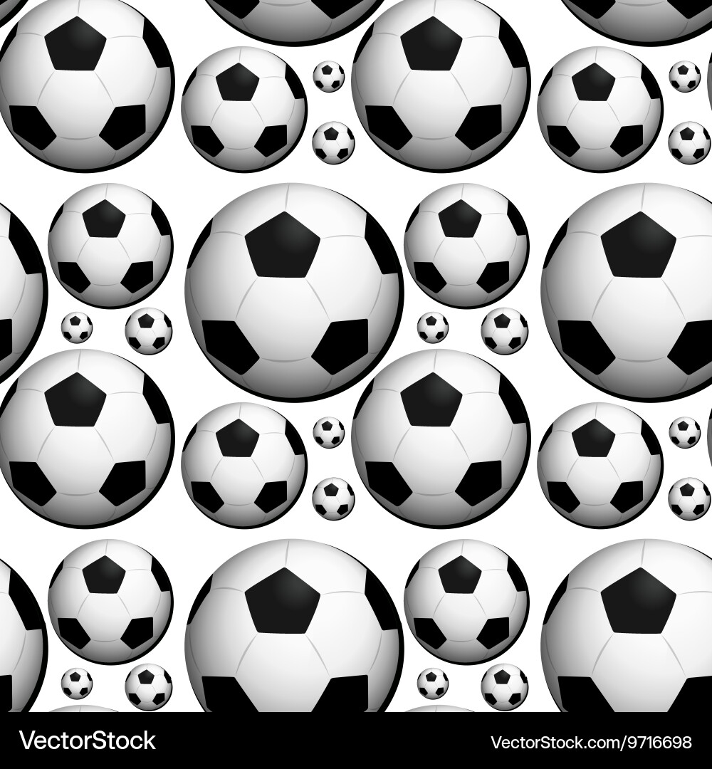 Seamless background design with footballs Vector Image