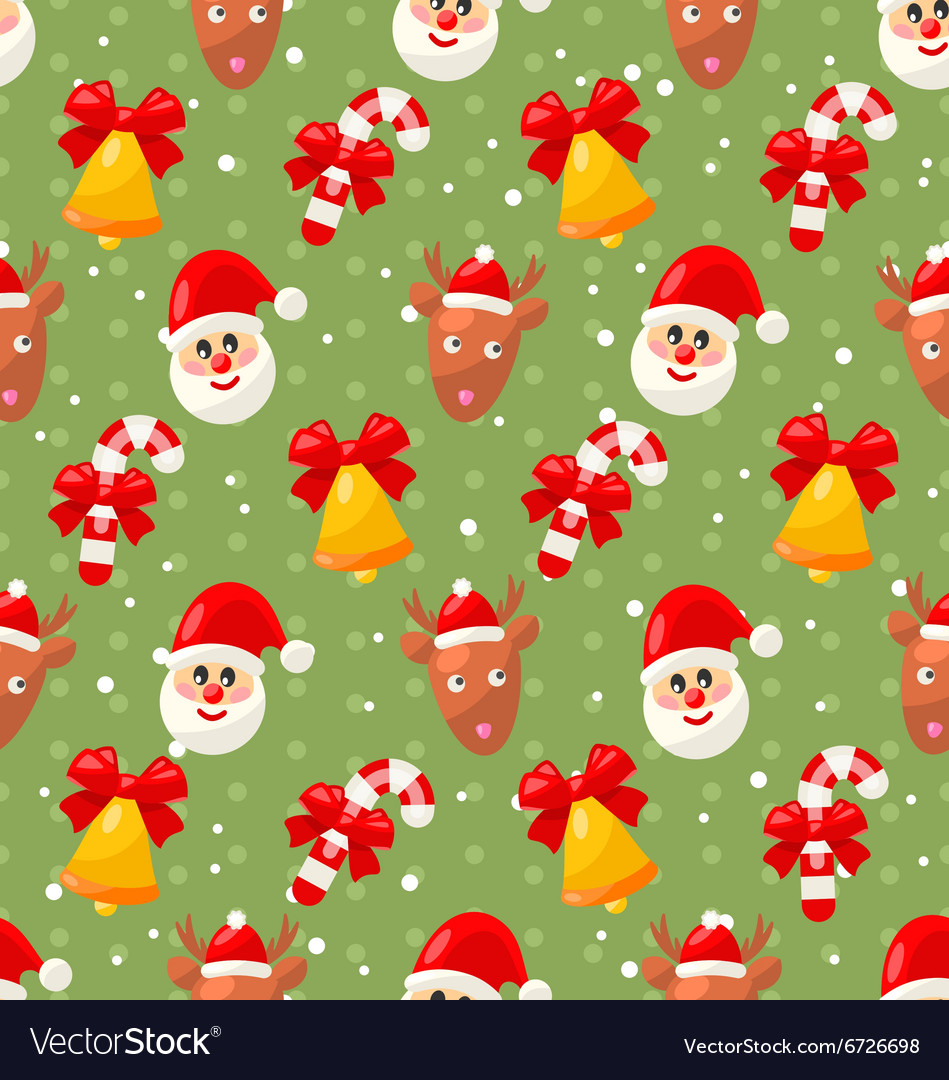 Seamless pattern with santa claus and christmas Vector Image
