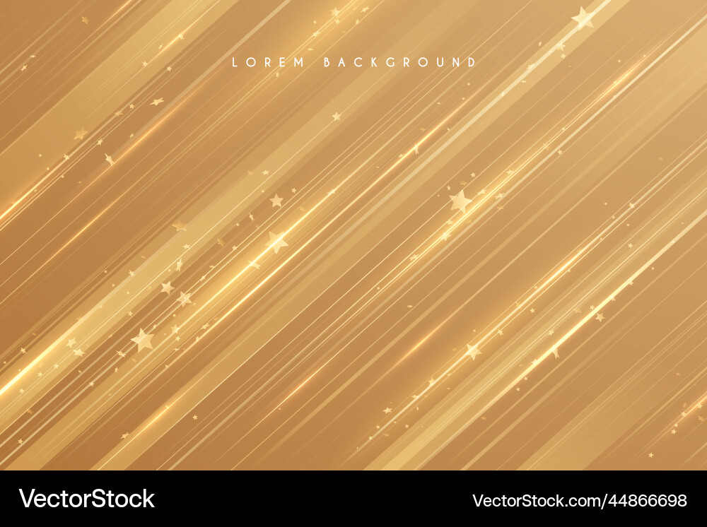 Stars with golden lines background Royalty Free Vector Image