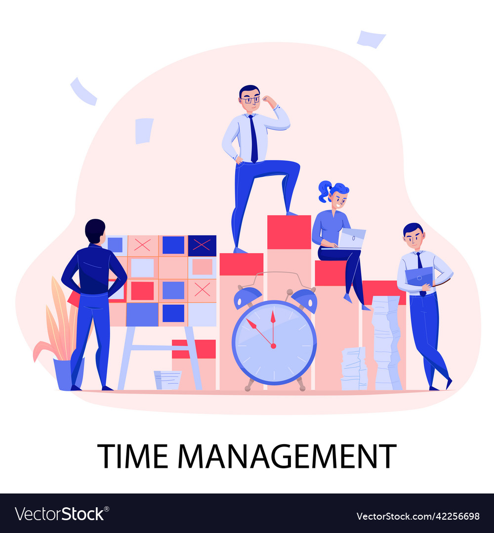 Time management composition Royalty Free Vector Image Time management composition Royalty Free Vector Image