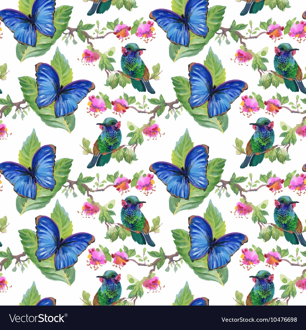 Watercolor hand drawn seamless pattern Royalty Free Vector