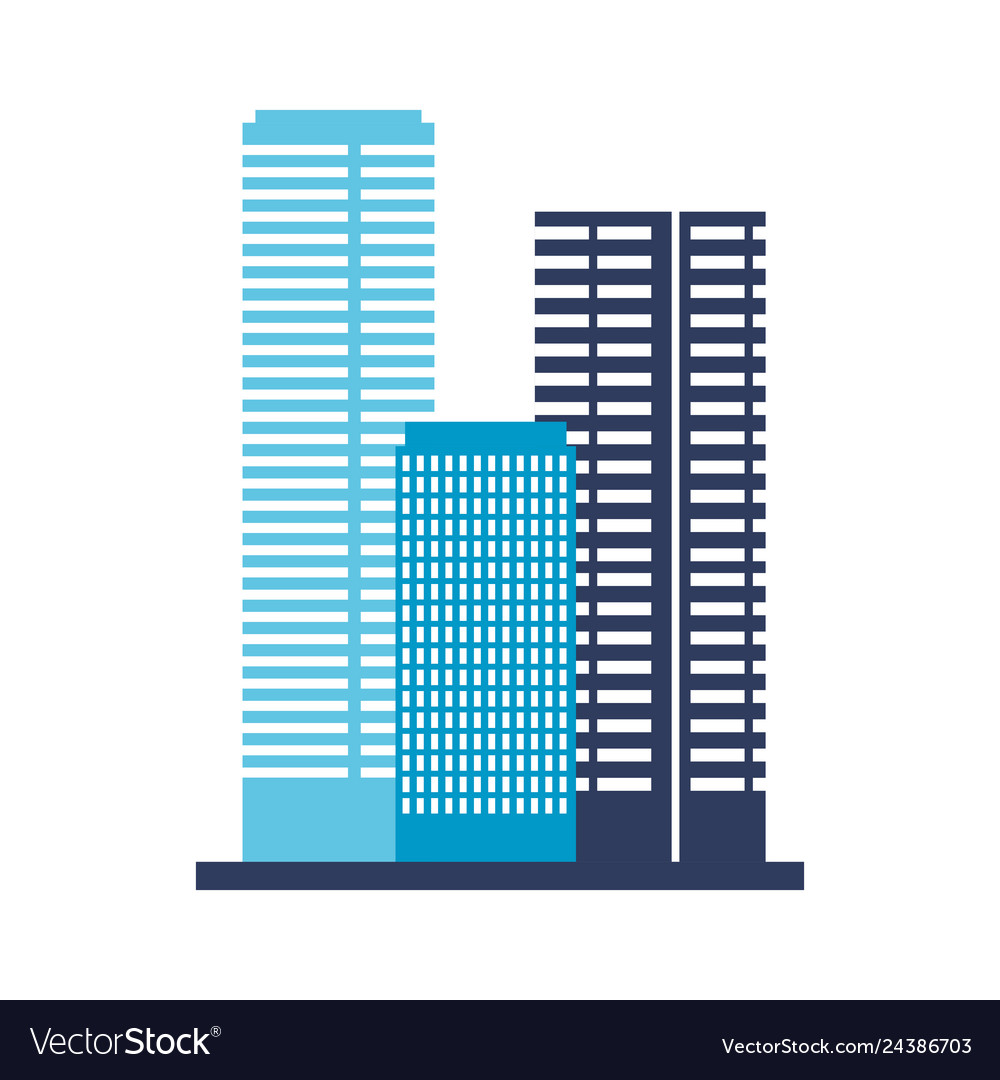 Buildings architecture on white background Vector Image