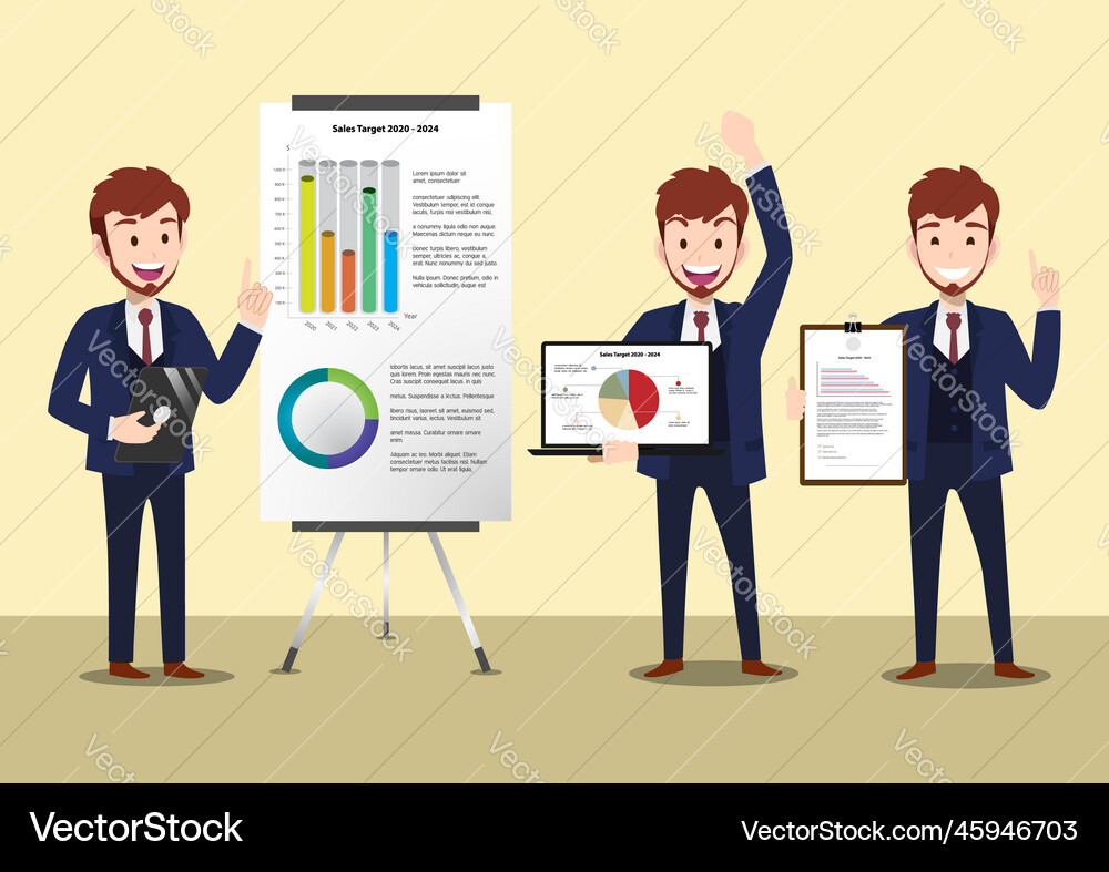Cartoon character with businessman working Vector Image