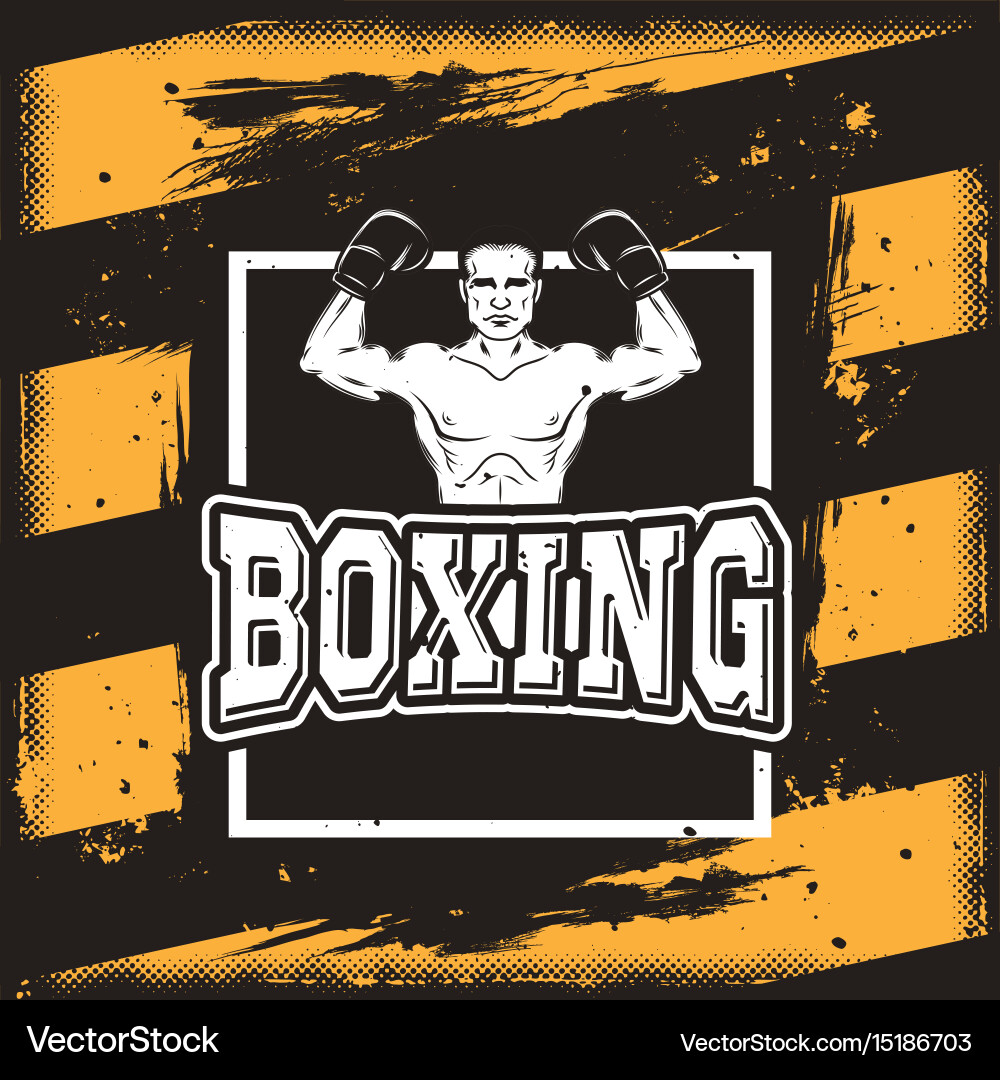 Conceptual motivational poster for a boxing Vector Image